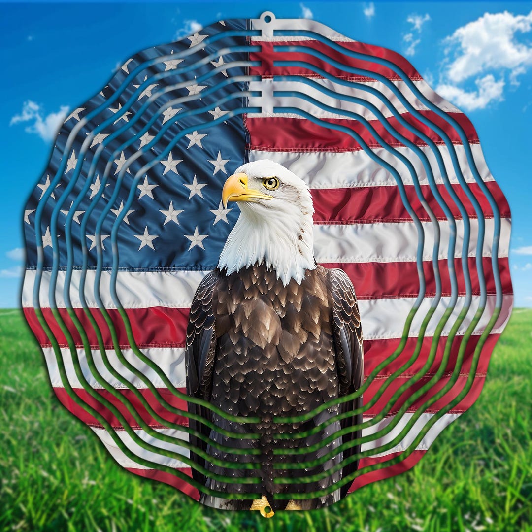 American Patriotic Eagle Wind Spinner PNG Sublimation Design, Majestic ...
