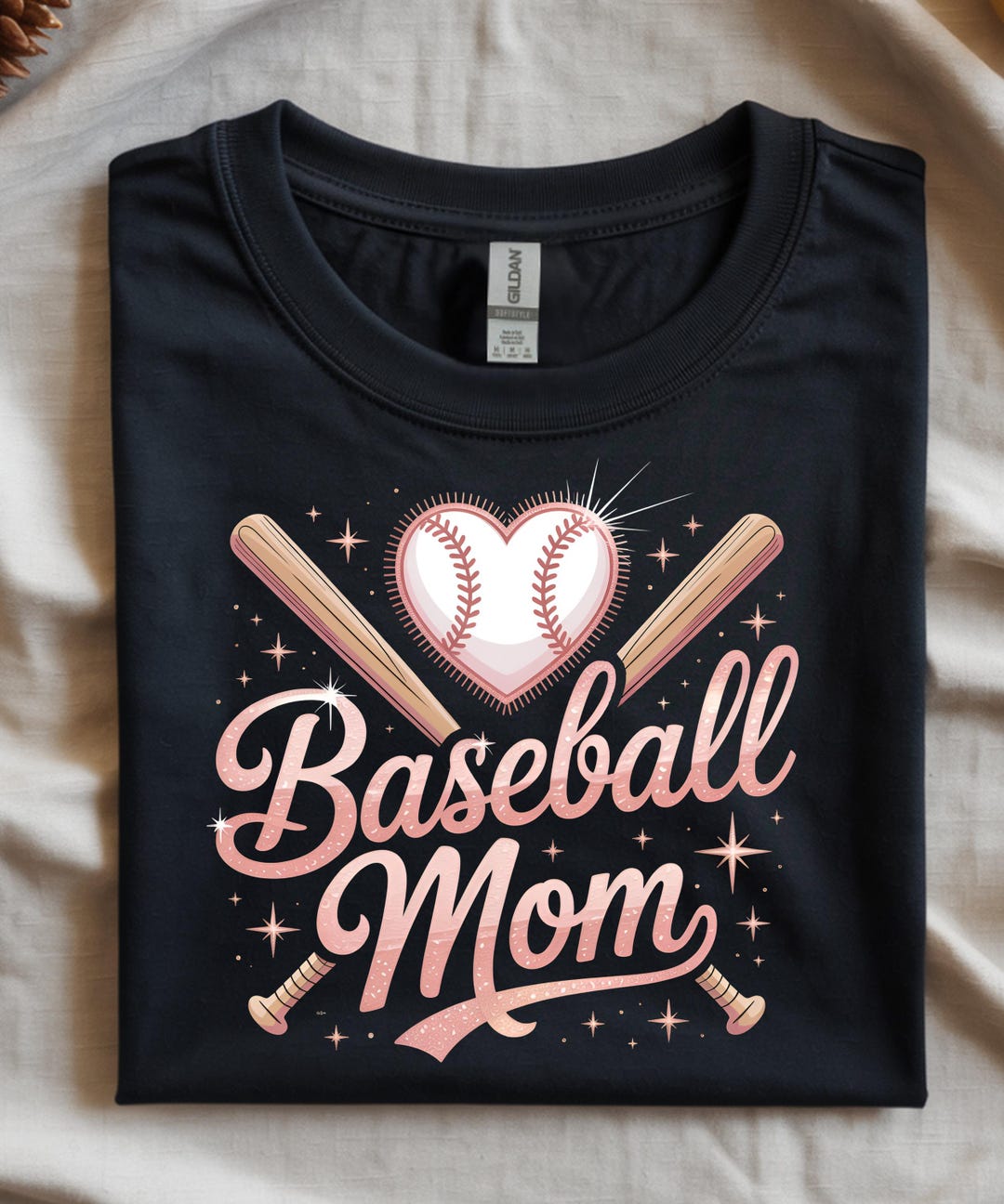 Baseball Mom Shirt, Heart & Bats Design (digital Download) - Etsy
