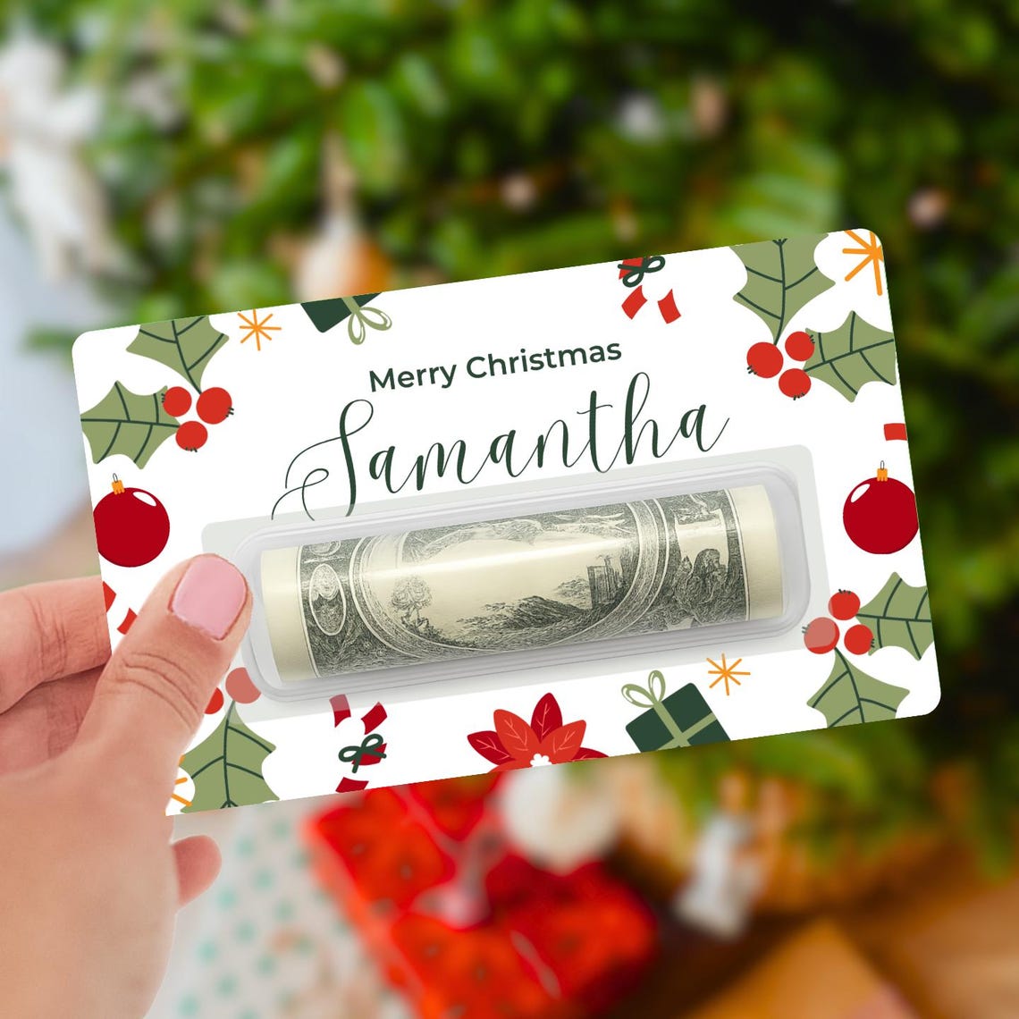 Money Holder Card Stocking Stuffer Personalized Christmas Card for ...