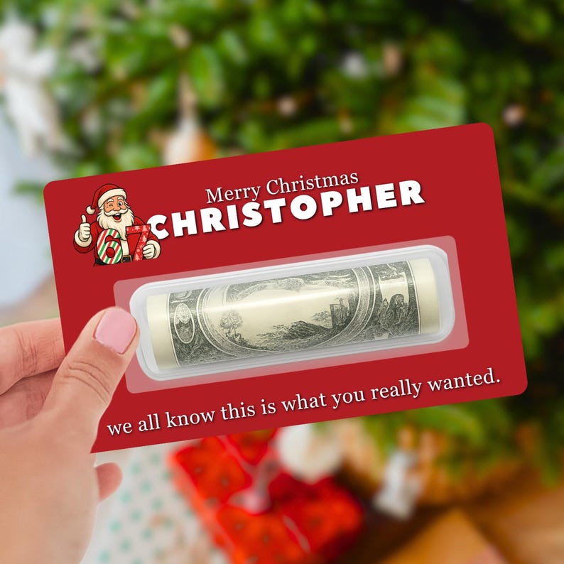 Money Holder Card Stocking Stuffer Personalized Christmas Card for ...