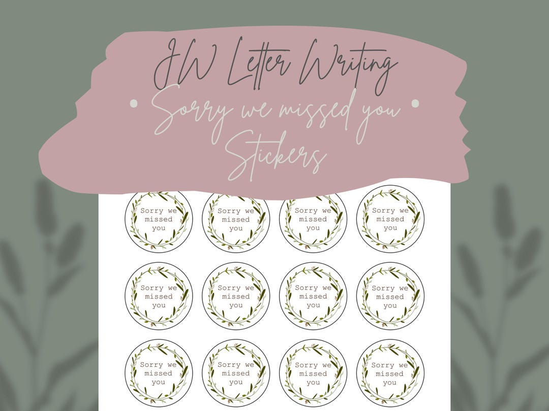 Sorry We Missed You Stickers | JW | Letter Writing | Ministry | Service ...