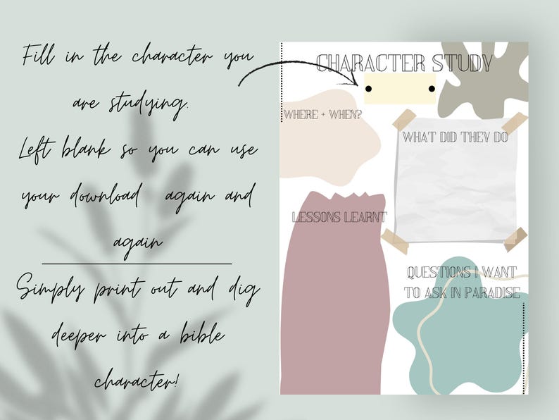 Bible Character Study Project | JW | Download | Printable | Bible ...