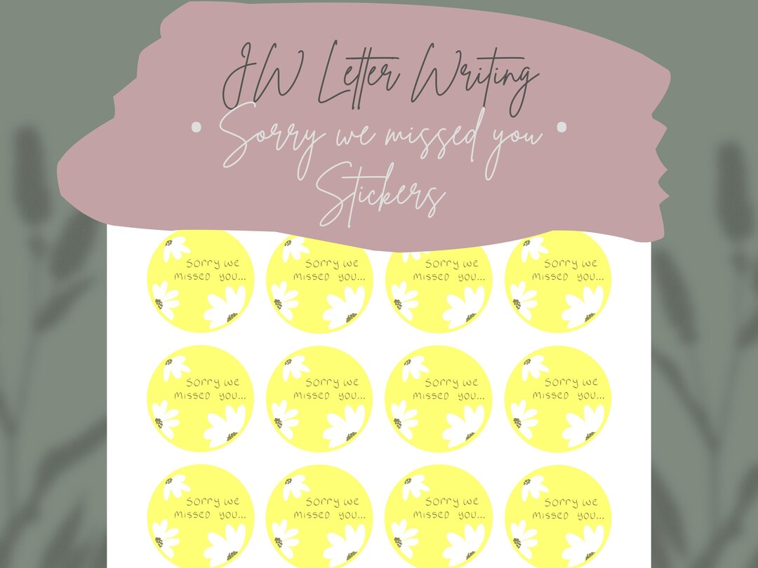 Sorry We Missed You Stickers | JW | Letter Writing | Ministry | Service ...