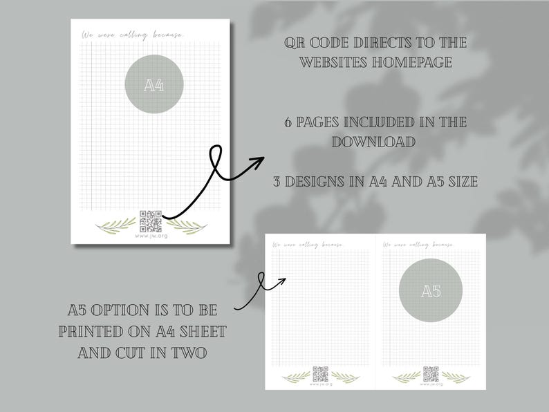 JW Printable Letter Writing Paper | QR Code | Bundle | Digital Download ...