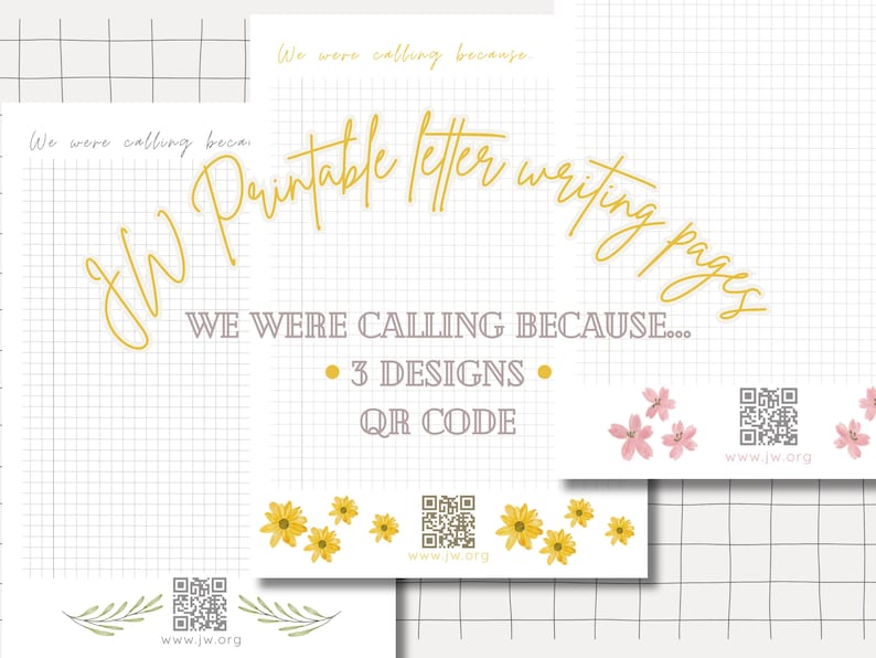 JW Printable Letter Writing Paper | QR Code | Bundle | Digital Download ...