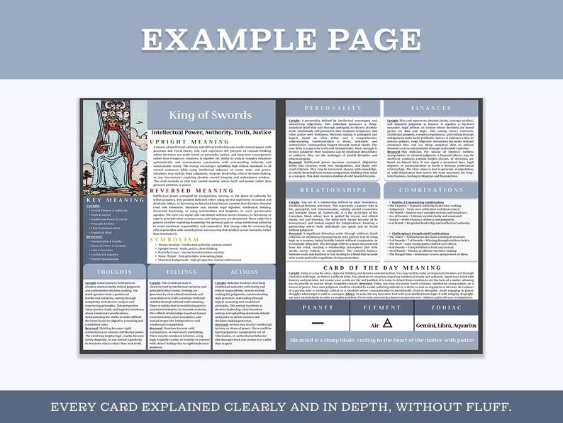 Tarot Guide + Quick Tarot Cheat Sheet | Digital Guidebook for Beginners ...