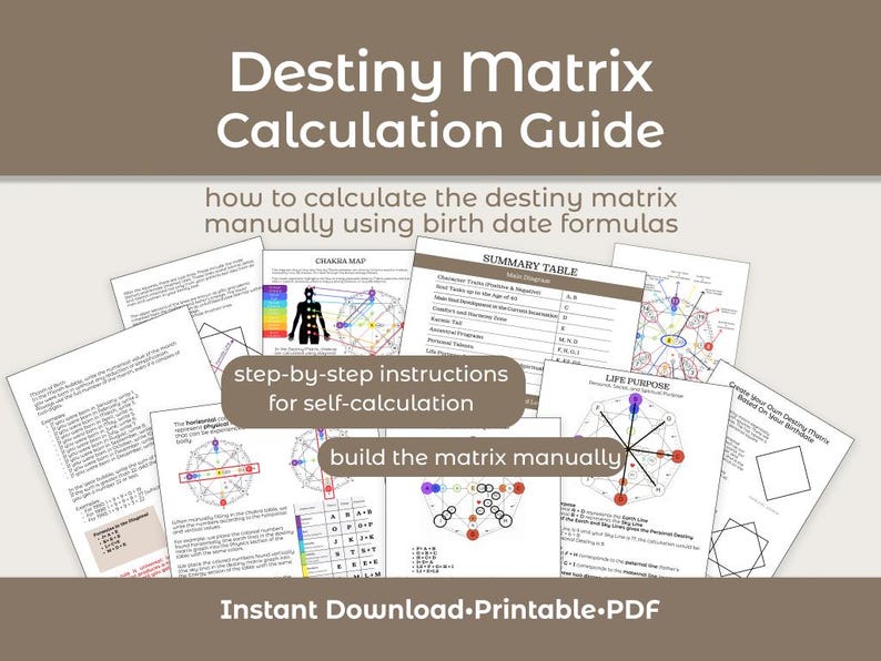 Destiny Matrix Calculation Guide | Birth Date Numerology Chart PDF ...