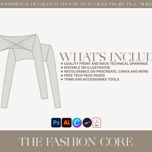Twisted Gym Bolero Technical Flat: Editable CAD (digital Download) - Etsy