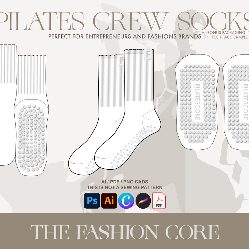 Pilates Grippy Crew Socks - Etsy