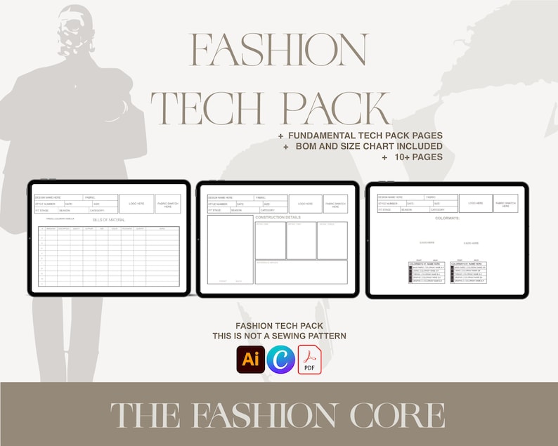 Fashion Tech Pack Template | 10+ Page Fashion Design Editable Technical ...