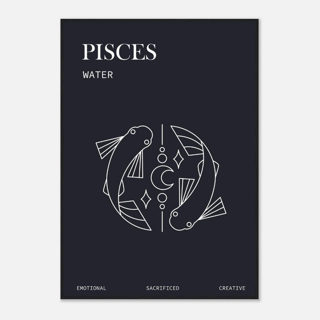 Pisces Wall Art, Water Element Poster, Pisces Wall Art, Astrology Gifts ...