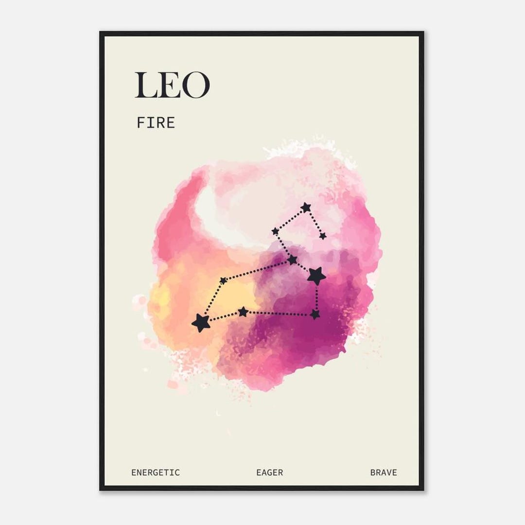 Leo Wall Art, Watercolor Poster, Leo Wall Art, Astrology Gifts, Leo ...