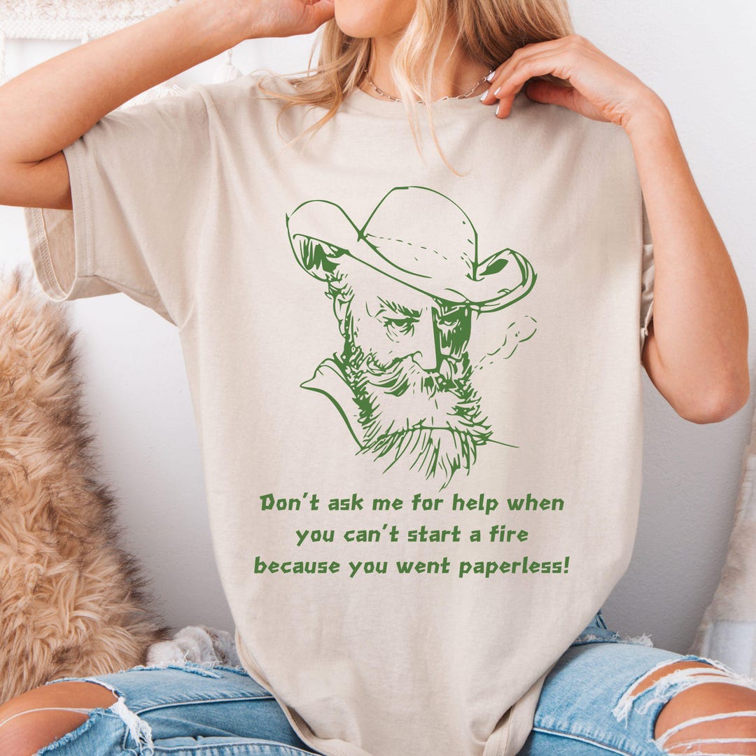 Funny Angry Old Man Cowboy Meme Retro Green Print Graphic T-shirt ...