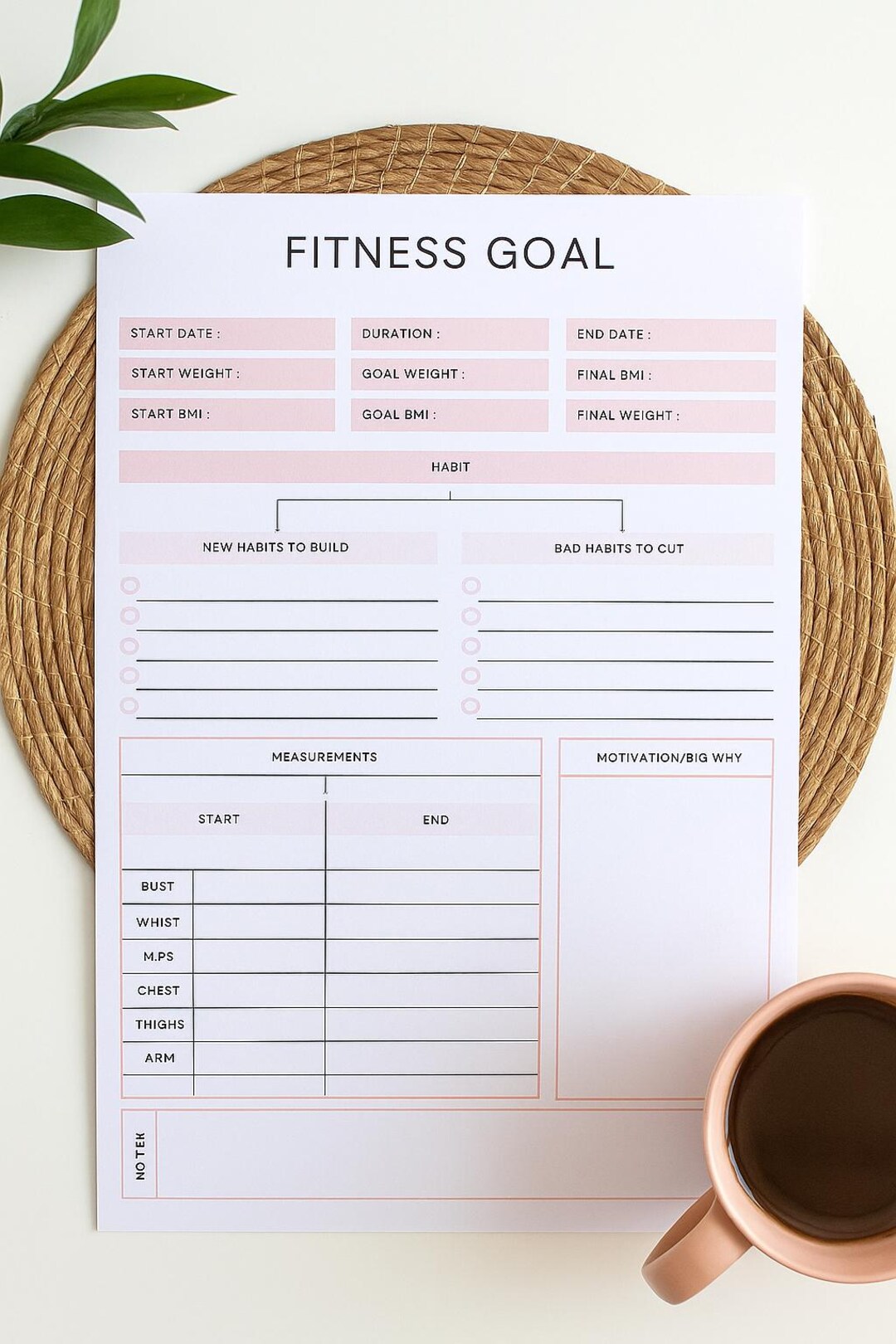 Fitness Goal Tracker/spreadsheet - Etsy