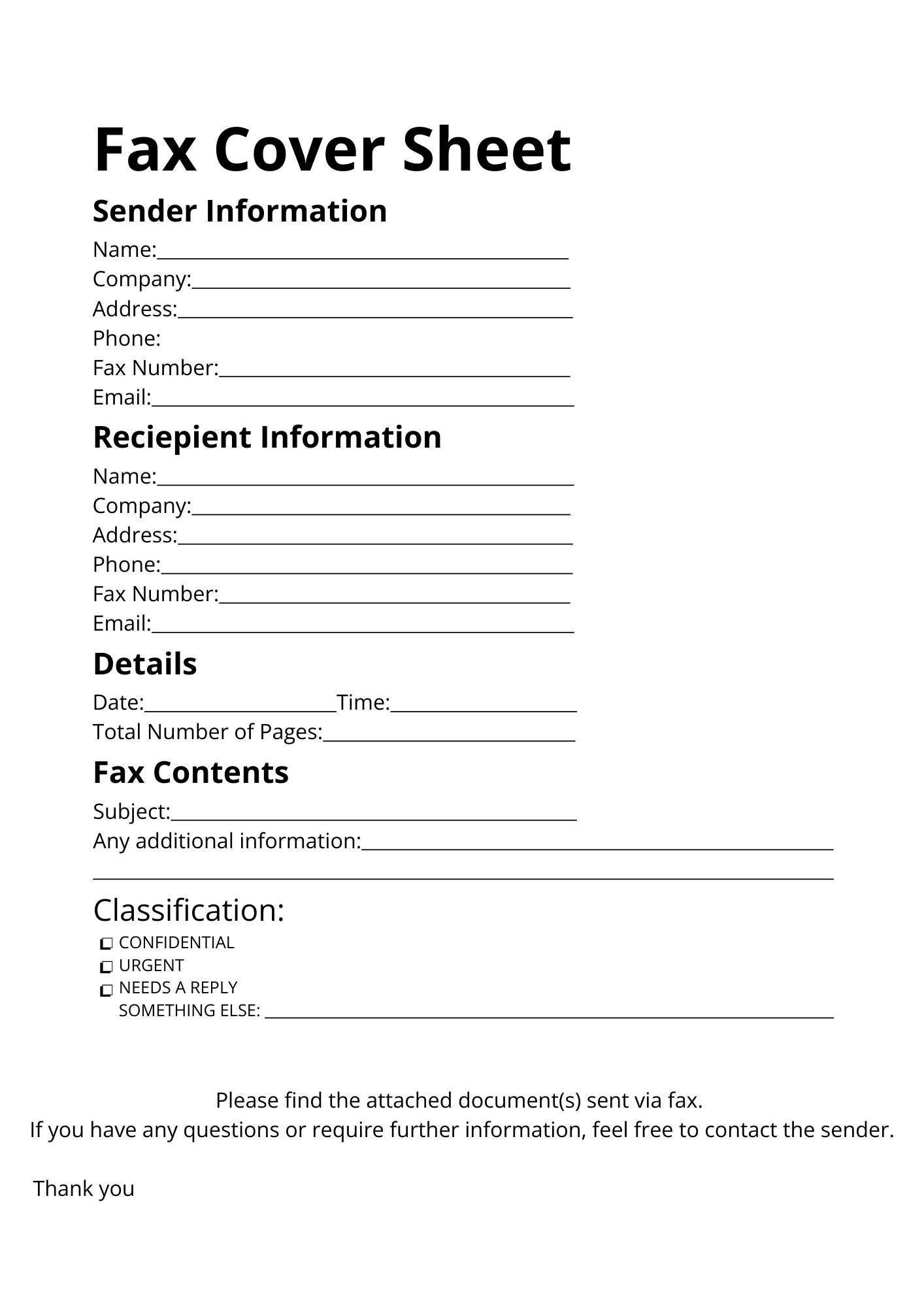 Portada De Fax Imprimible En Formato Pdf Free Fax Cover Sheet