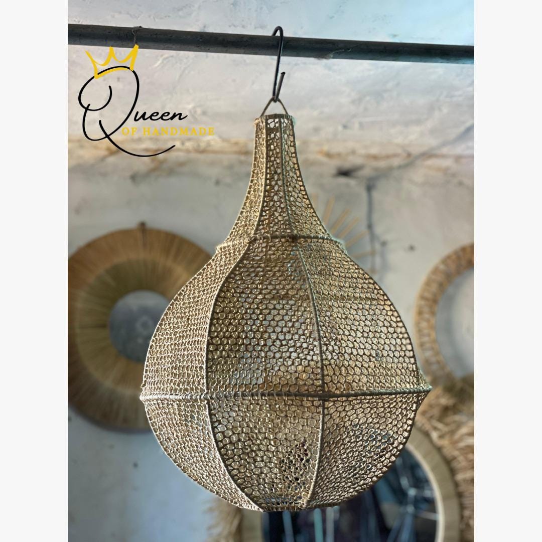 Raffia Pendant Light, Natural Lamp,raffia Lighting,woven Raffia Table ...
