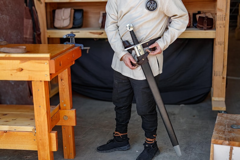 Medieval Knight Brown Leather Belt Sword Frog Cosplay LARP Adjustable ...