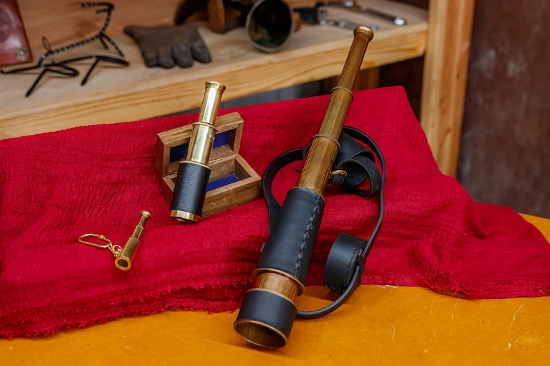 Nautical Spyglass Telescope Mini Brass Telescope Keychain Pirate ...
