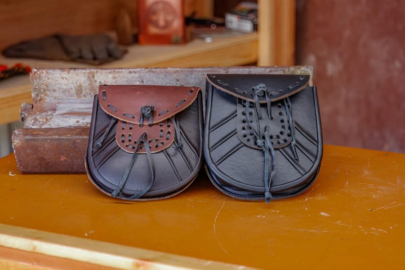 Ren Faire Medieval Style Leather Sporran Belt Pouch Handcrafted ...