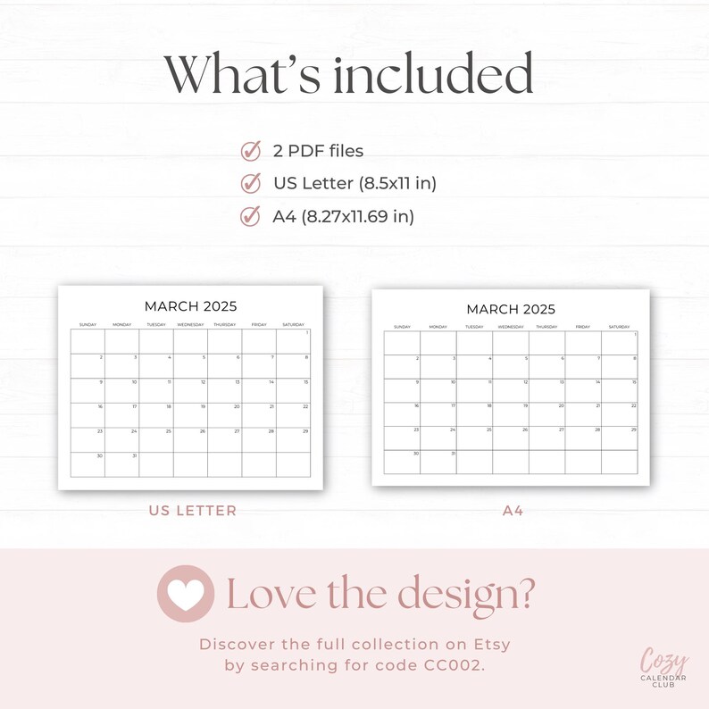 Printable Monthly Calendar - March 2025 PDF Download - Simply ...