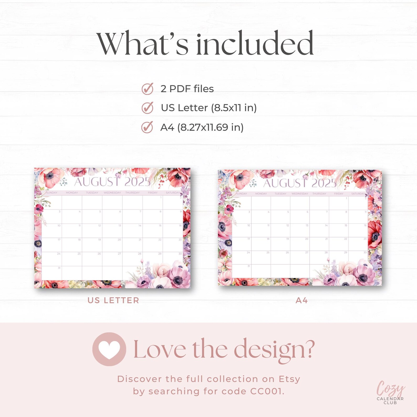 Printable Monthly Calendar - August 2025 PDF Download - Watercolor ...
