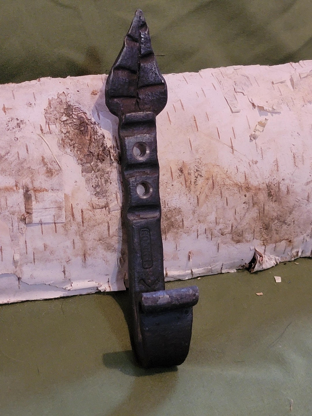 Hand Forged J Hook With Leaf - Etsy