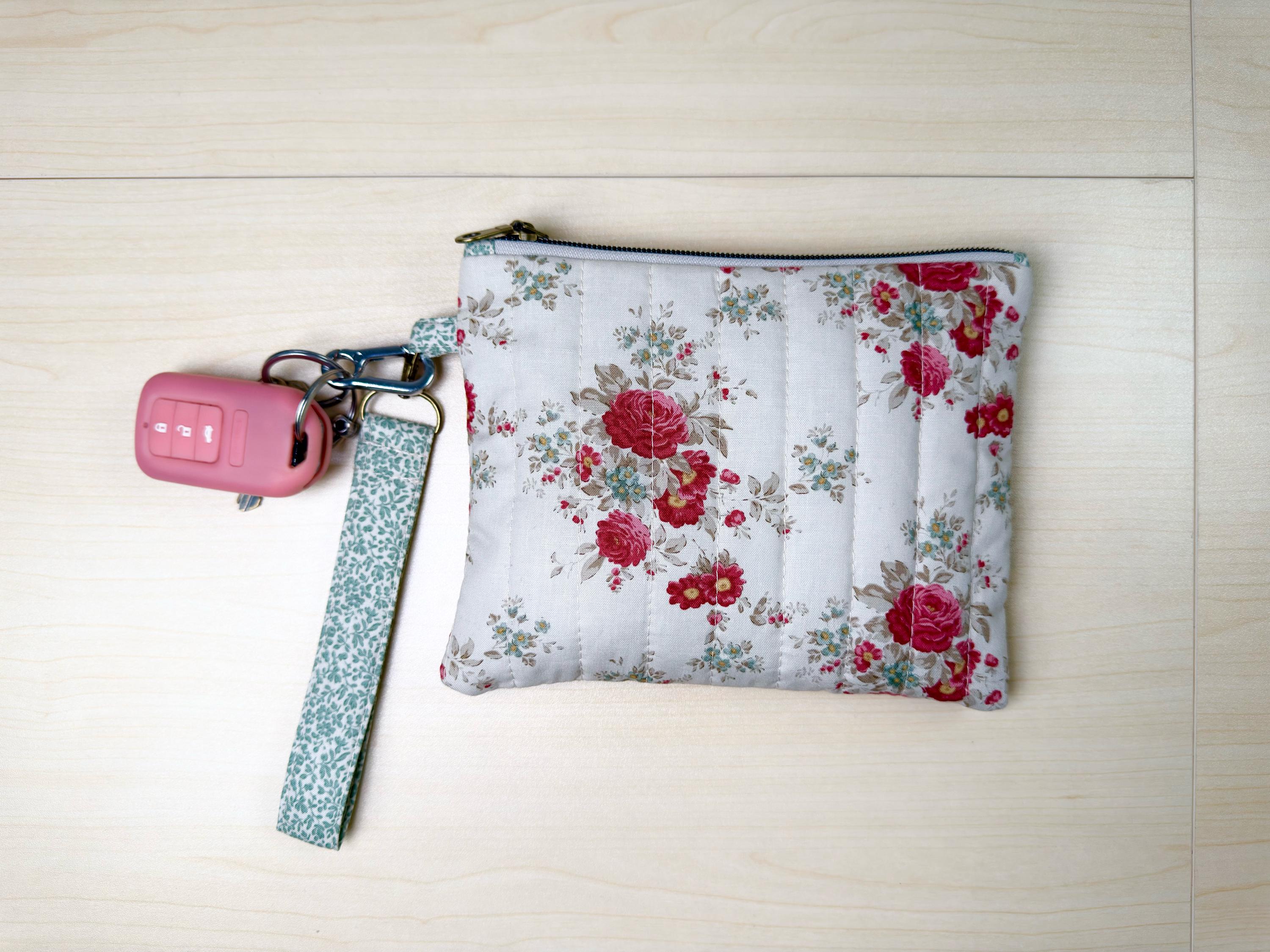 Personalized Handmade in USA Wristlet Keychain Wallet – Quilted Pouch ...