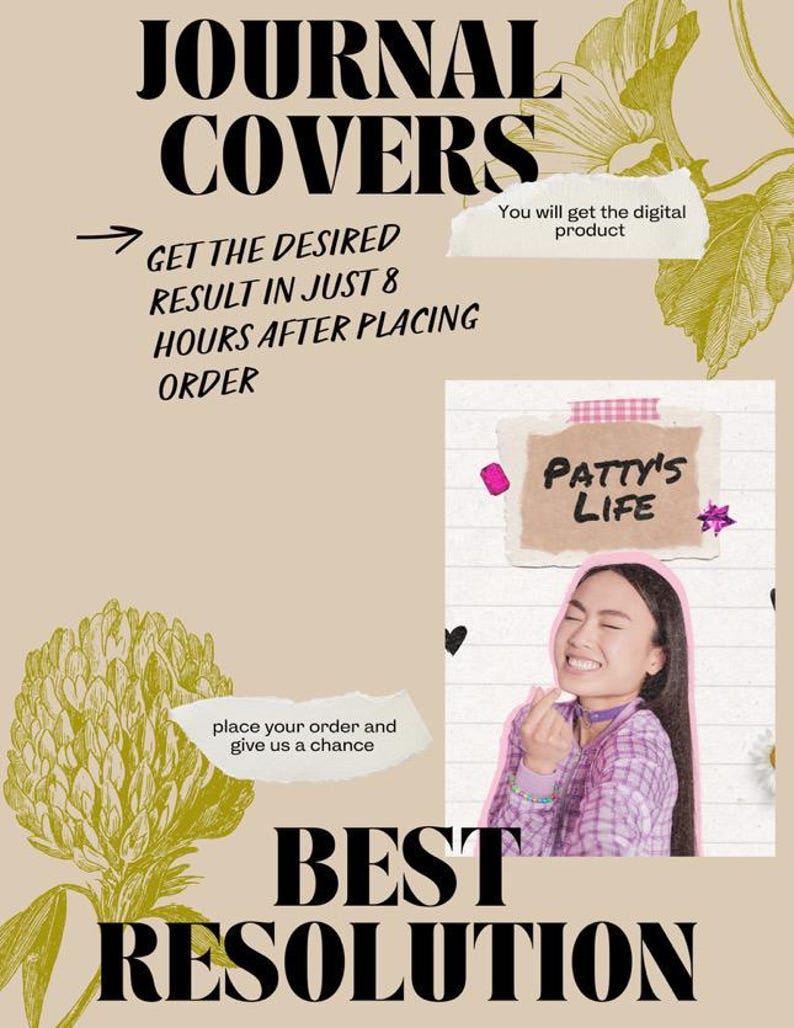 Printable Journal Cover - Etsy