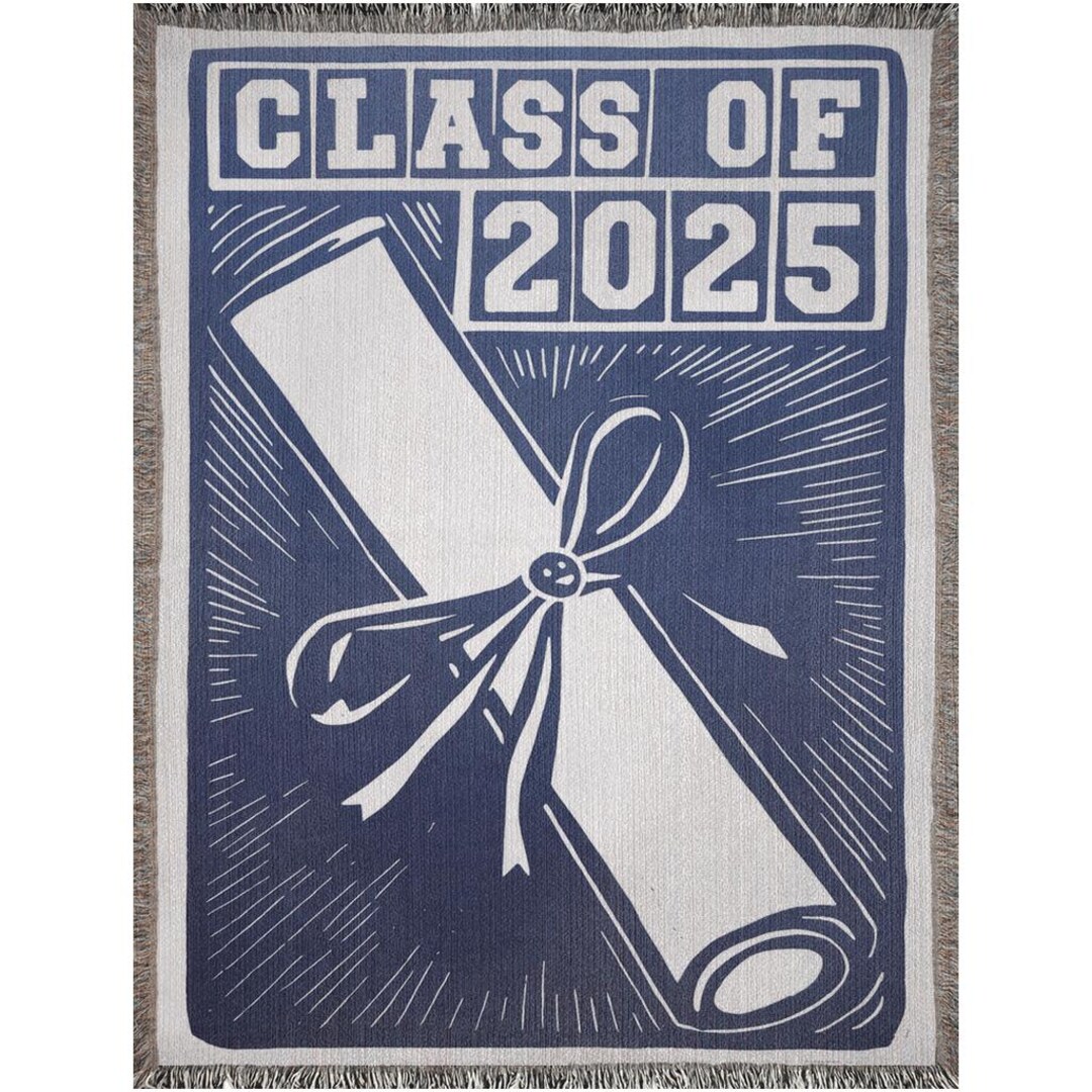 Class of 2025 Diploma Woven Blanket: Personalized Graduation Keepsake ...