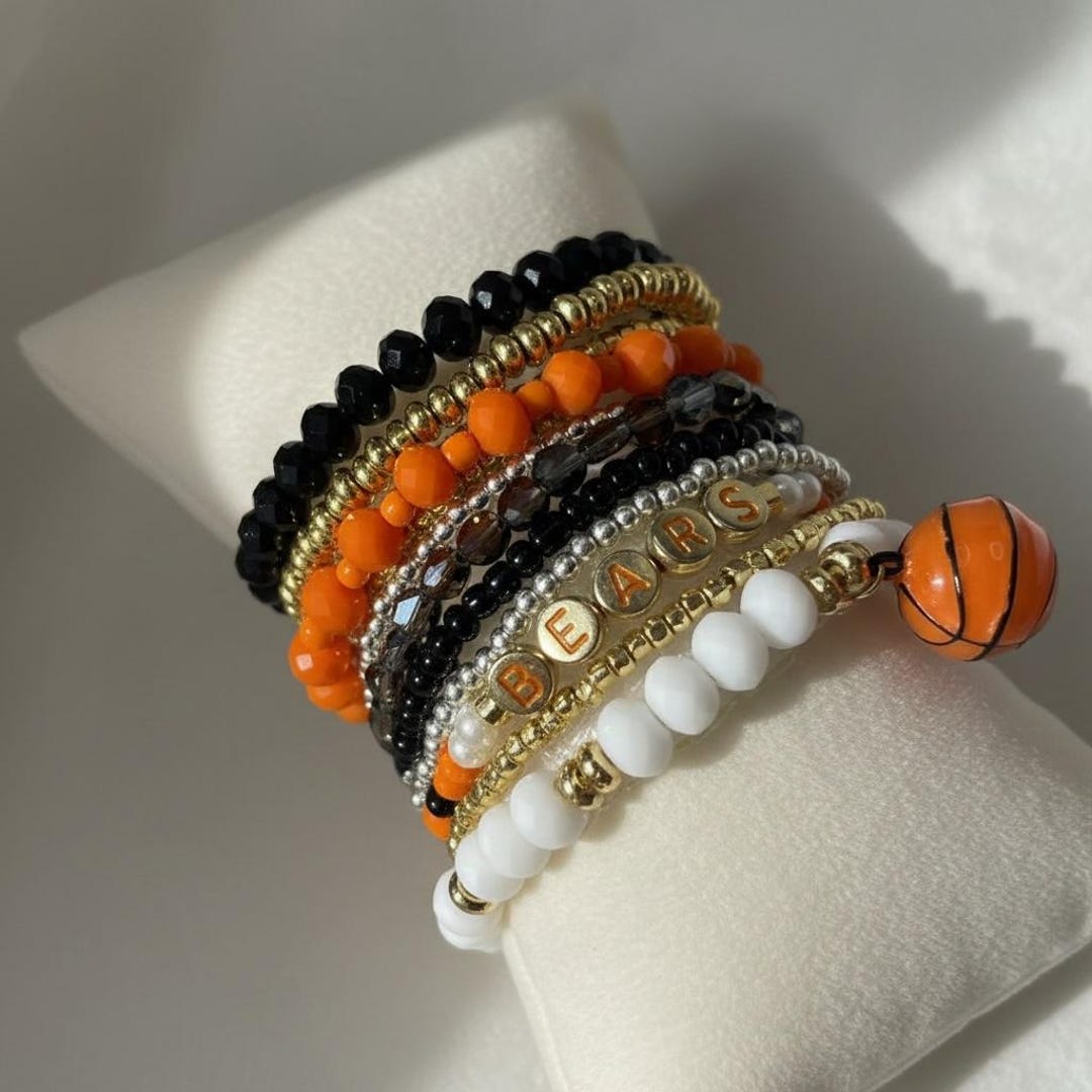 Custom School Spirit Bracelet Stack | Team Colors • Mascot Theme • Game ...