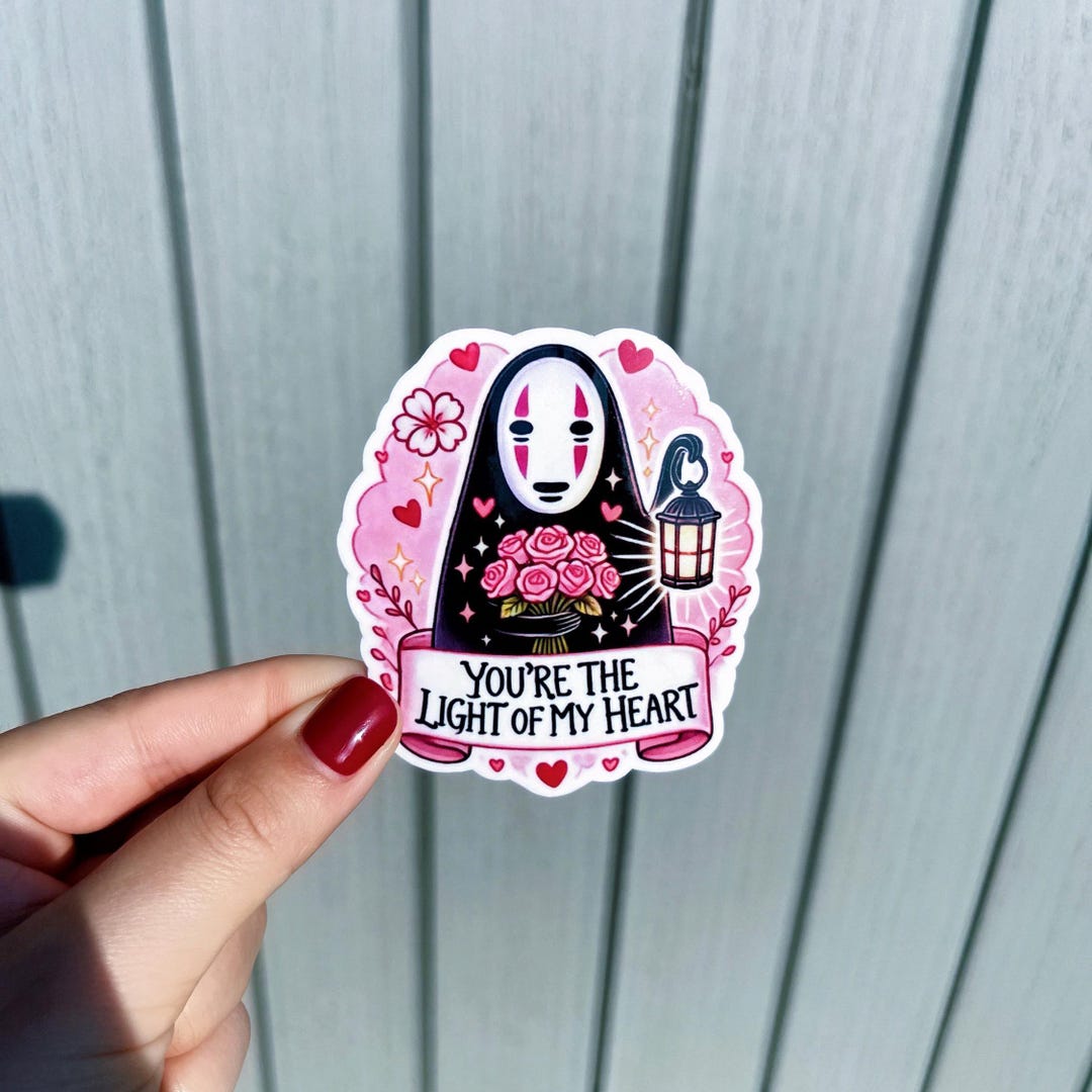 No-face Love | Ghibli Sticker | Cute Sparkle Holographic Sticker | No ...