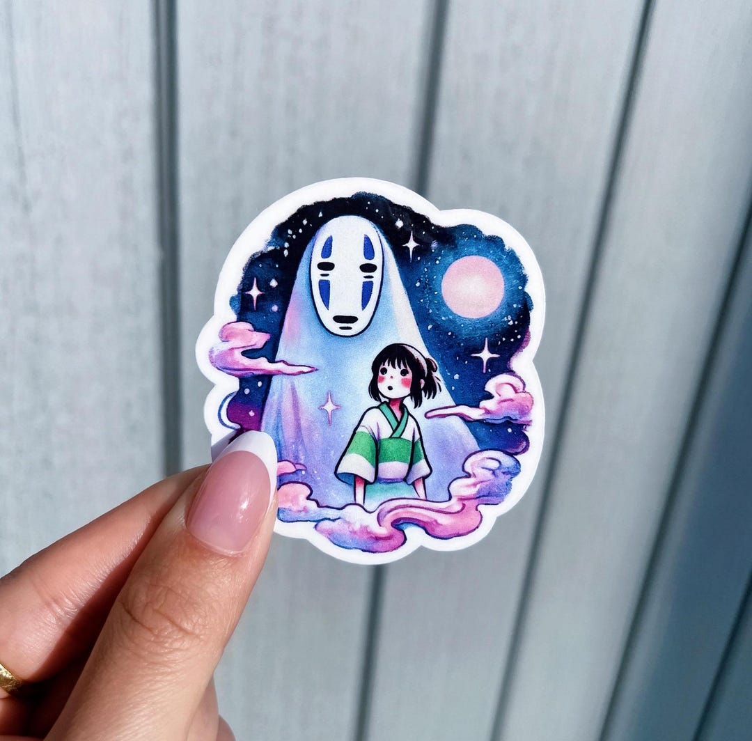 No-face and Chihiro | Ghibli Stickers | Cute Sparkle Holographic ...