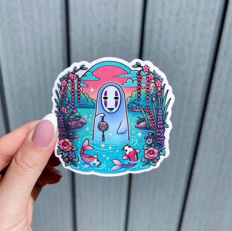 Spirited Away Studio Ghibli: No-face Koi Pond Vinyl Sticker - Etsy