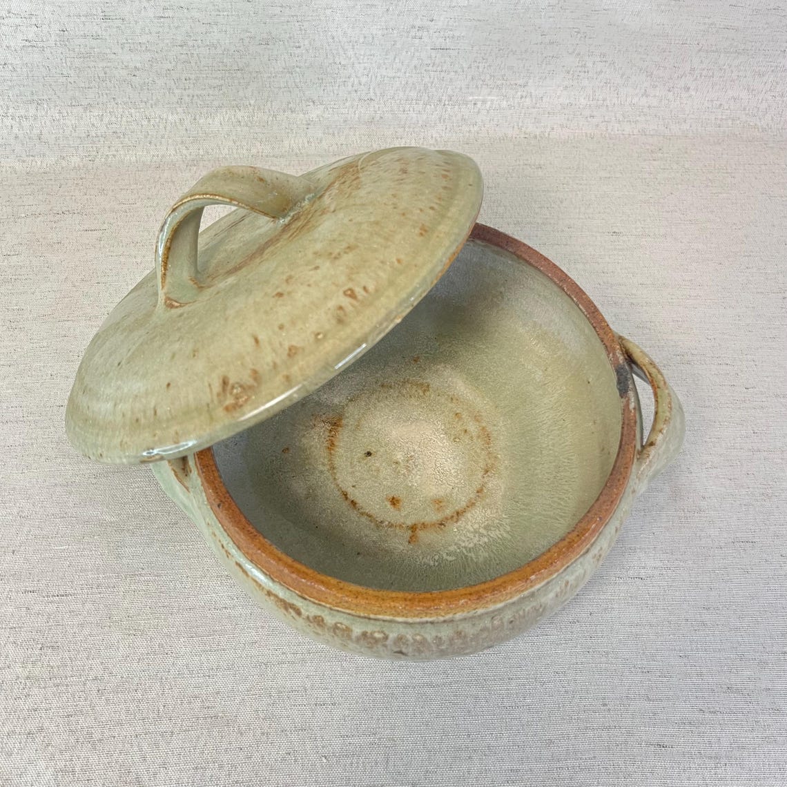 Vintage Stoneware Casserole Dish | 1970s Studio Pottery | Rustic Lidded ...