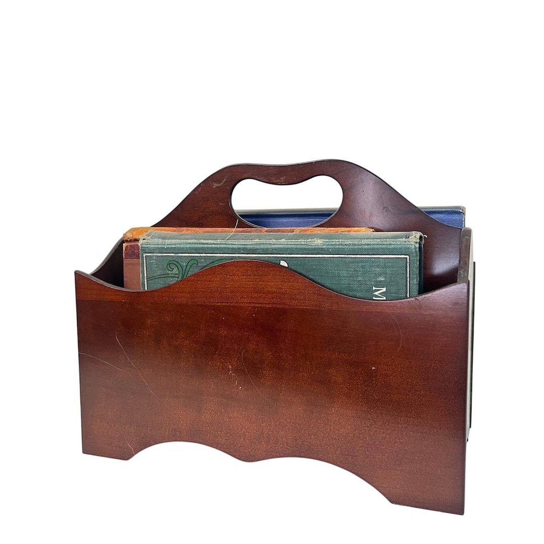 Vintage Wood Letter Mail Holder | Desk Entryway Organizer Caddy Bombay ...