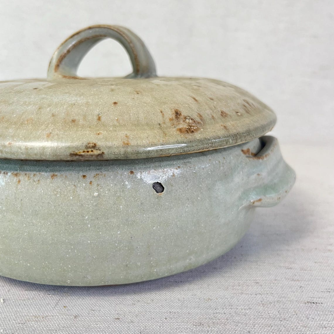 Vintage Stoneware Casserole Dish | 1970s Studio Pottery | Rustic Lidded ...
