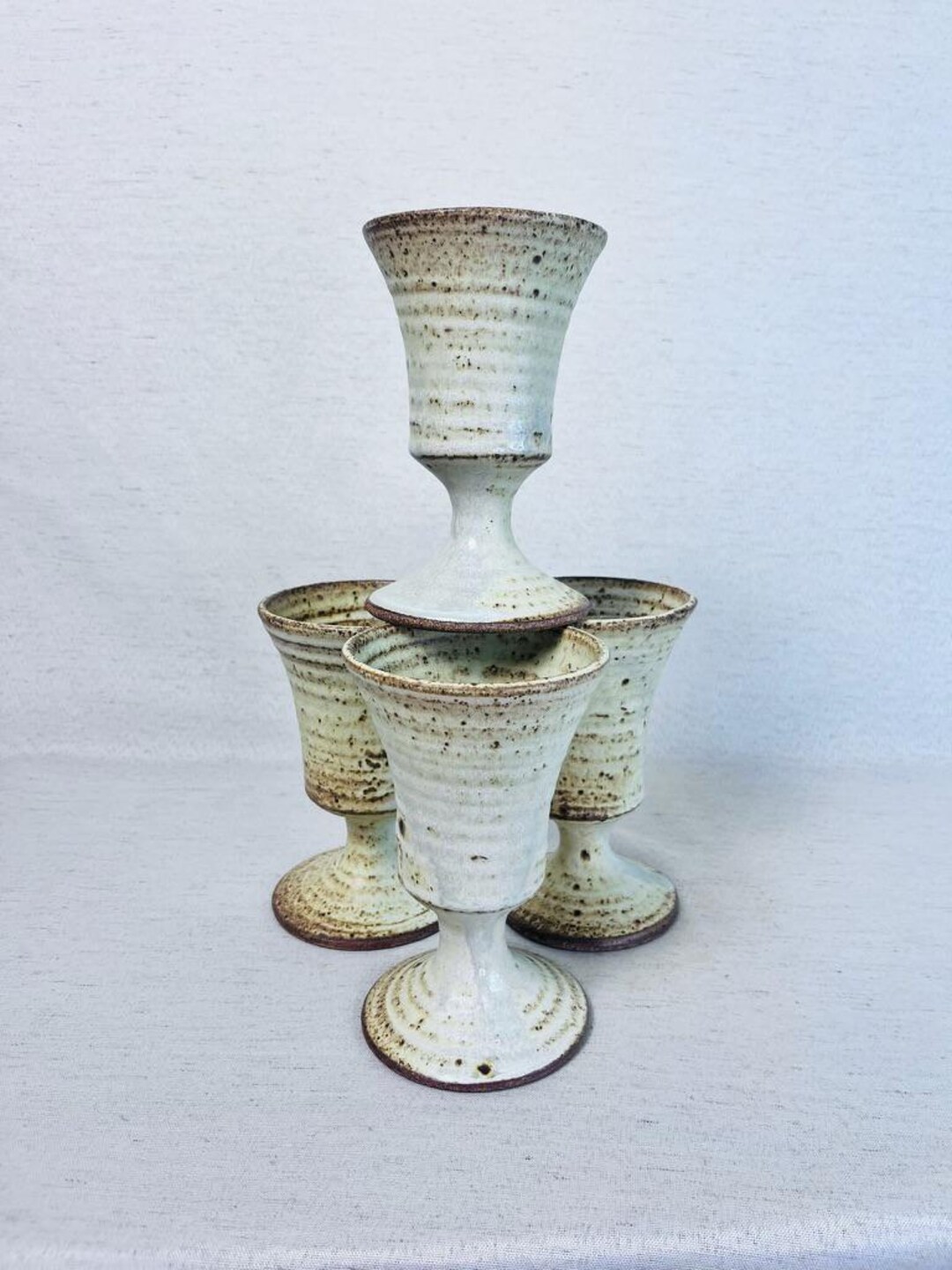 Vintage Studio Pottery Goblets | Set of Four Handmade Ceramic Cups ...