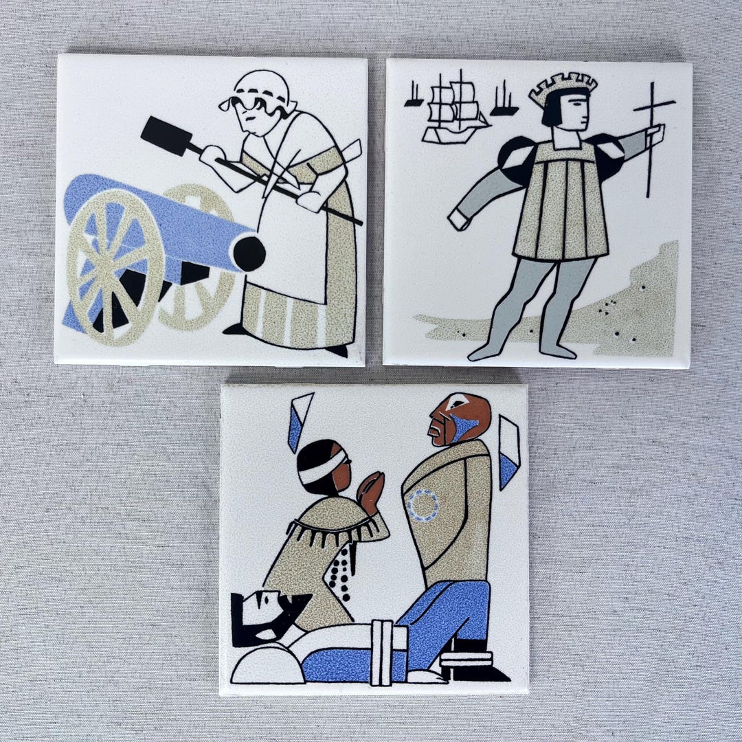 MCM Lane Furniture Tiles | Vintage 6-inch Ceramic Tiles | Patriotic ...