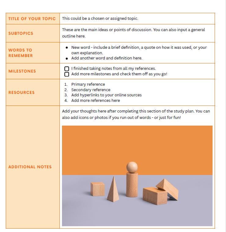 Study Plan 2025 - Etsy