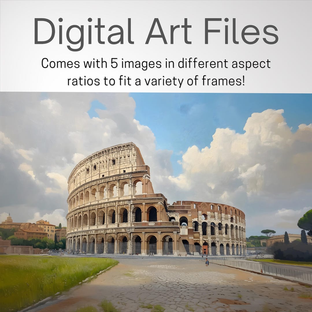 Historic Rome Italy Colosseum Printable Digital Travel Wall Art ...