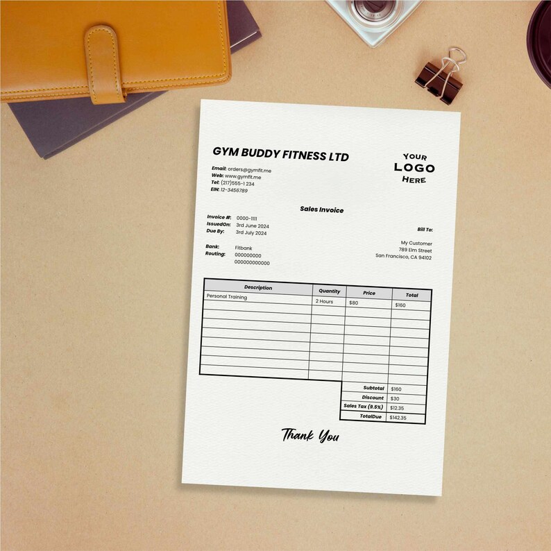 US Letter - Sales Tax Invoice Template - Google Docs - Microsoft Word ...