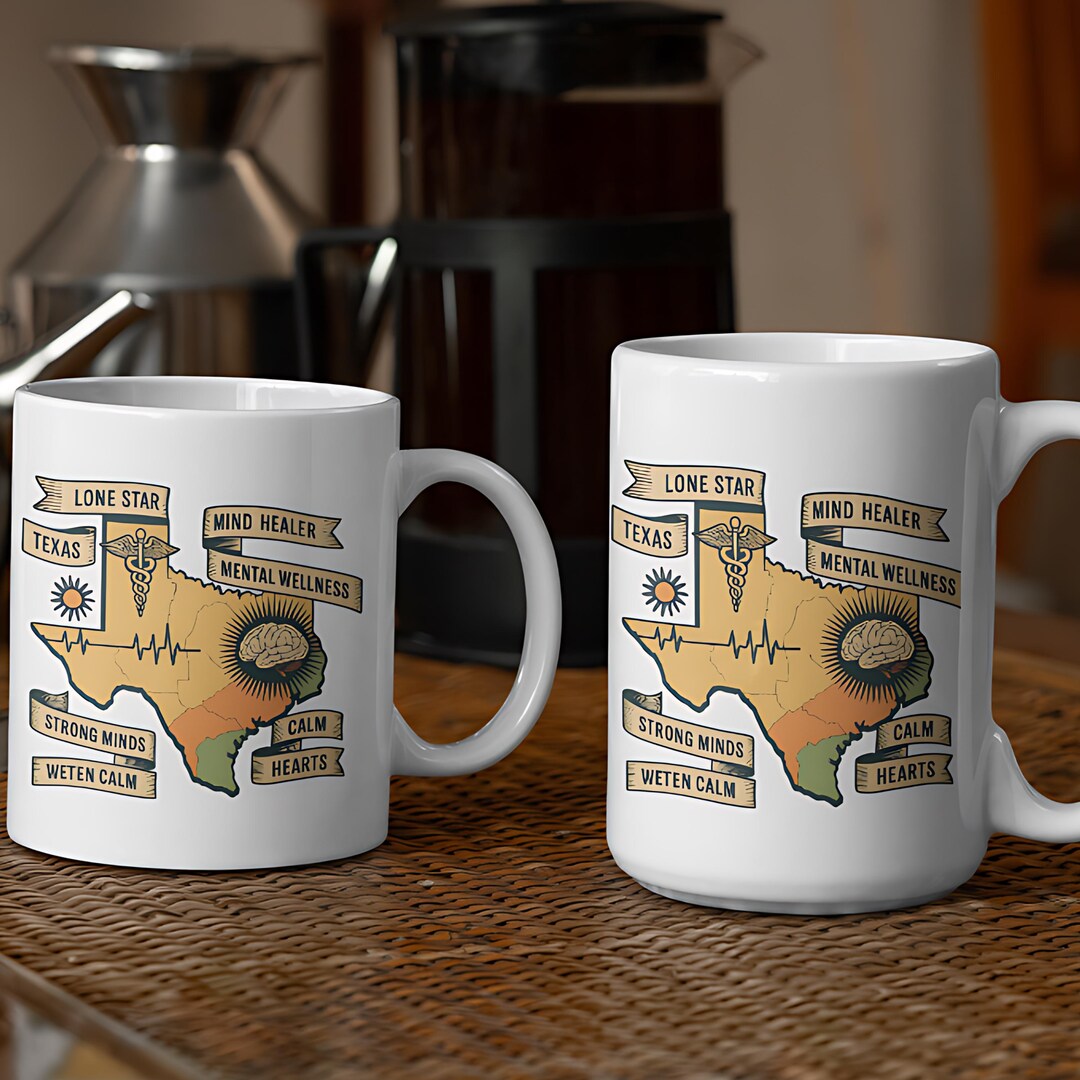 Texas Ceramic Mug: Calming Design for Meditation & Home Decor - Etsy