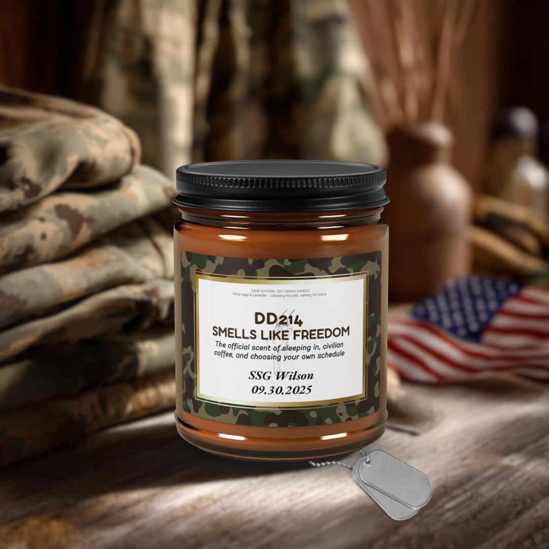 Military Retirement Candle, Personalized Army, Marines, Air Force, Navy ...