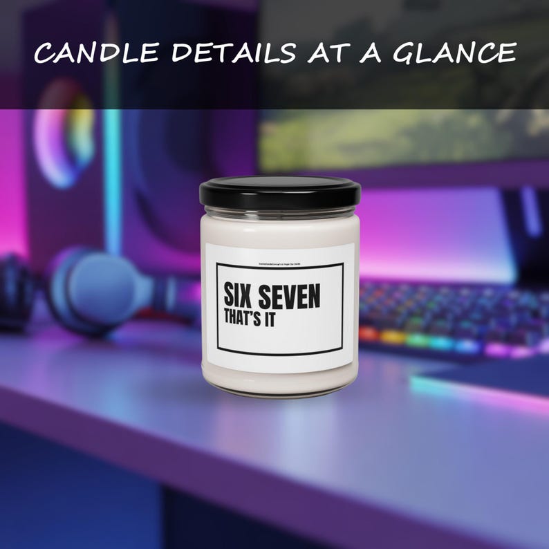 67 Meme Candle, Viral Teen Joke Decor, Minimal Desk & Dorm Room ...