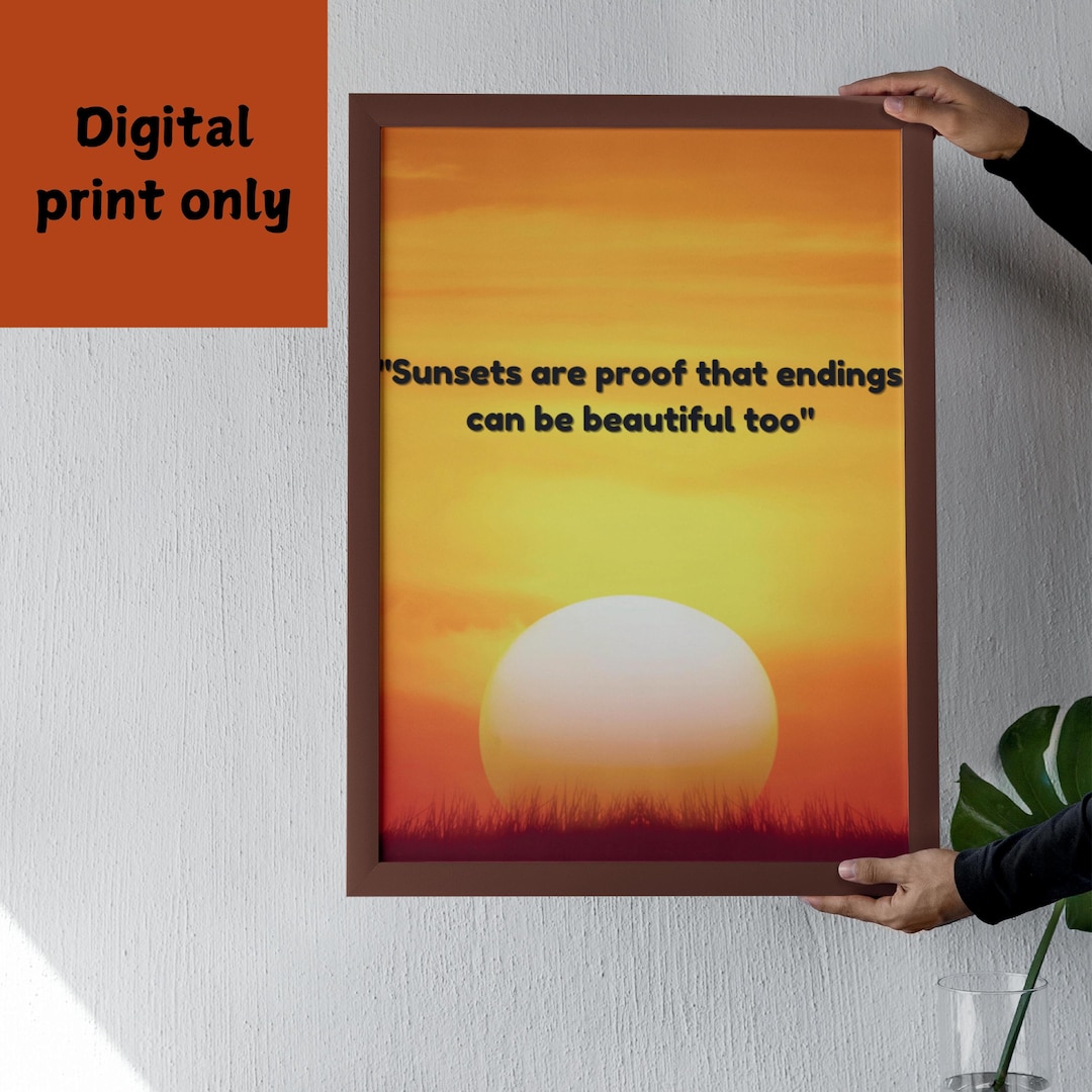 Inspirational Quote on Sunset Digital Printable. Beautiful Wall Art ...