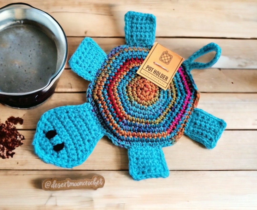 Turtle Potholder, Tortoise Hot Pad, Turtle Kitchen Decor, Colorful ...
