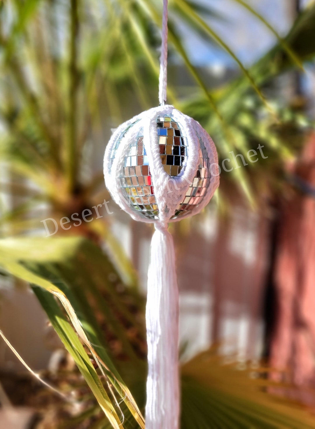 Large Disco Ball Hanger, Mirror Ball Hanging Decoration, Crochet Prism ...