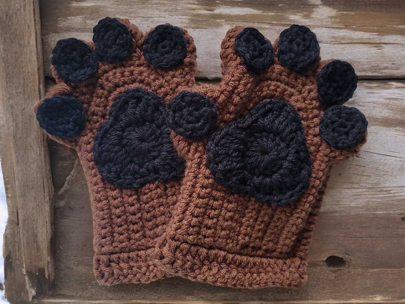 Cat or Dog Paw Fingerless Gloves, Crochet Mitts, Animal Paw, Kitty ...