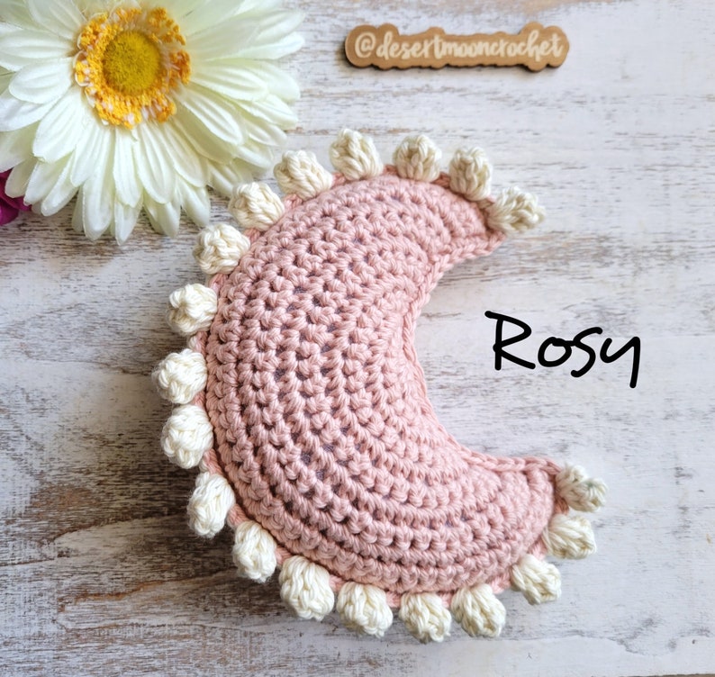 Boho Moon Baby Rattle: Crocheted Sensory Toy - Etsy