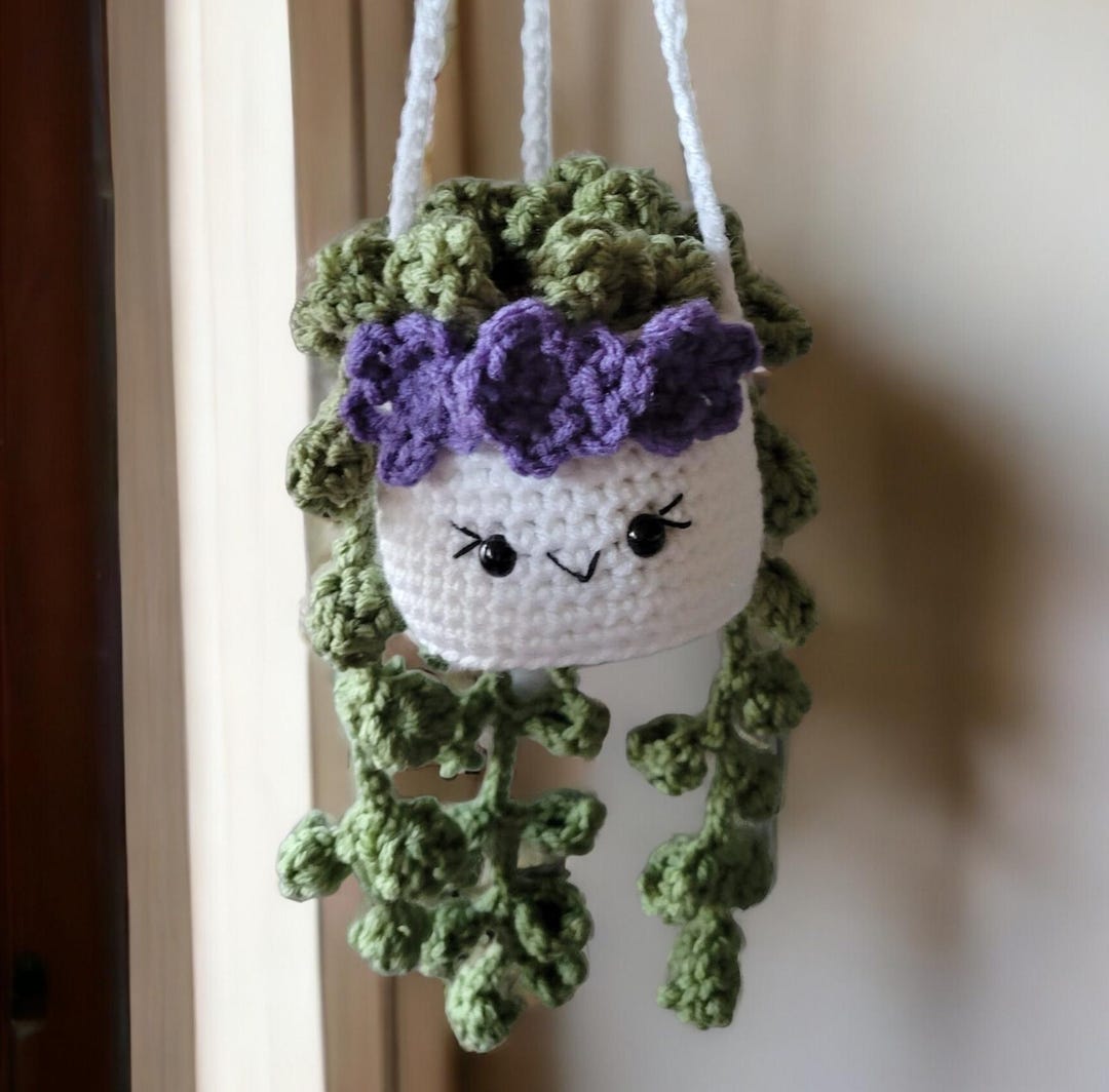 Crochet Pothos Hanging Plant, String of Leaves, Flowering Vine, No Fuss ...
